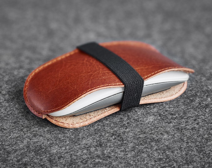 Leather Apple Magic Mouse Case Hand-made Light Brown Leather - Etsy