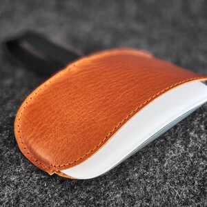 Leather Apple Magic Mouse Case Hand-stitched Dark Camel Leather - Etsy