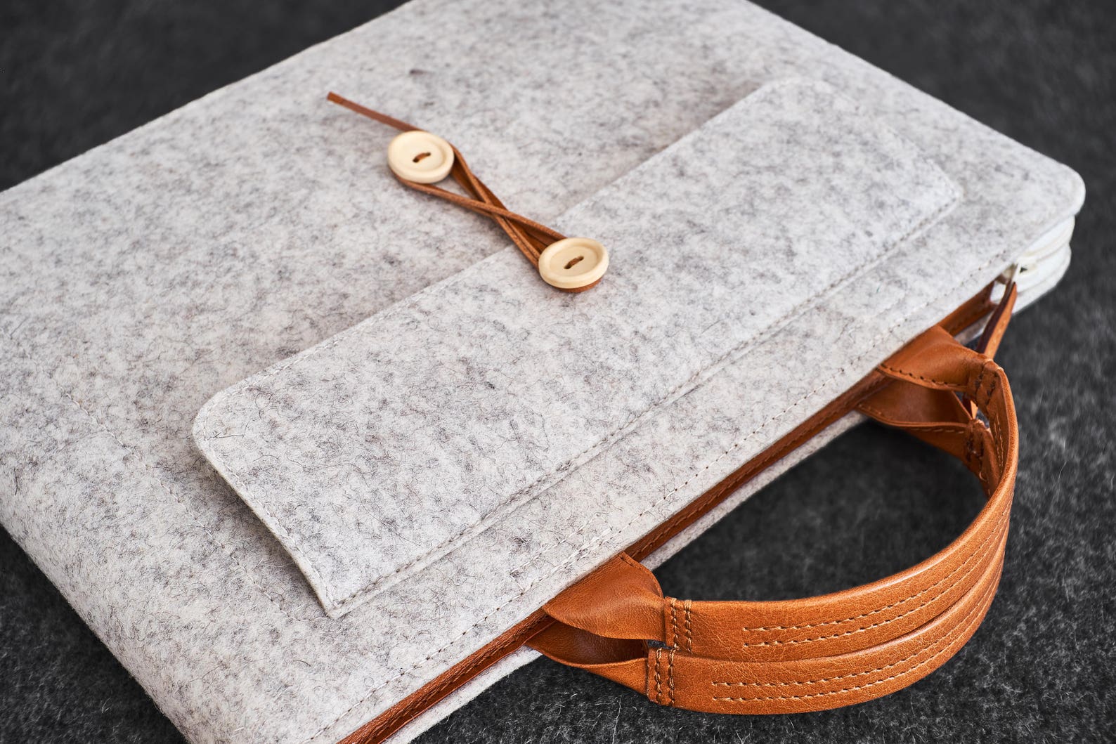 Laptop Felt and Leather Folio W/handle Hand-made - Etsy