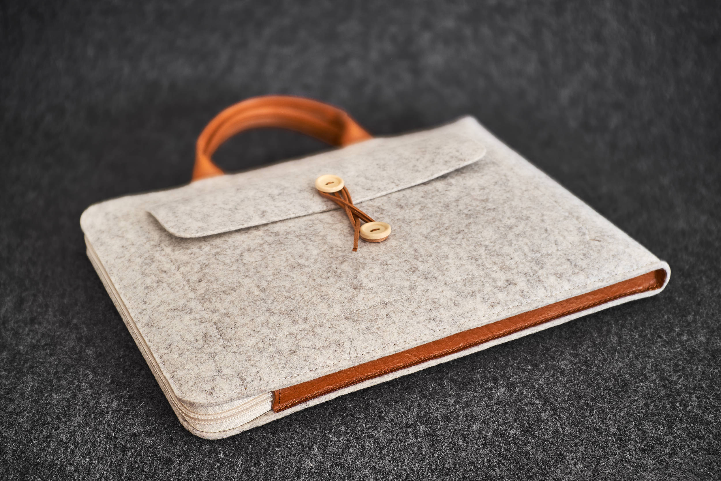 Laptop Felt and Leather Folio W/handle Hand-made - Etsy