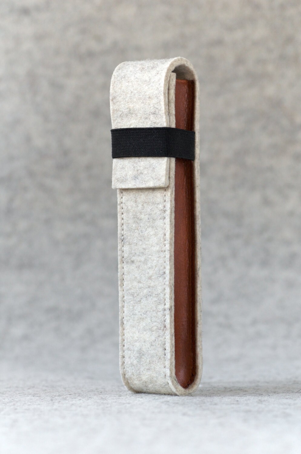 Felt Leather Pen Pencil Case Holder Hand Made KZNR - Etsy