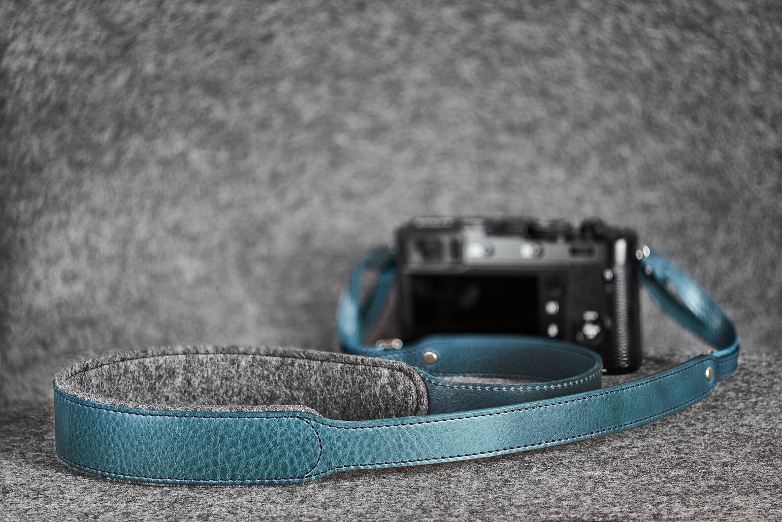 Leather Felt Camera DSLR Mirrorless Canon Nikon Fujifilm Sony Strap ...