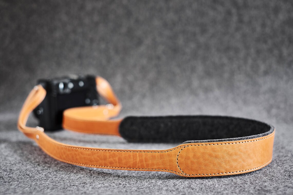 Leather Felt Camera DSLR Mirrorless Canon Nikon Fujifilm Sony Strap ...