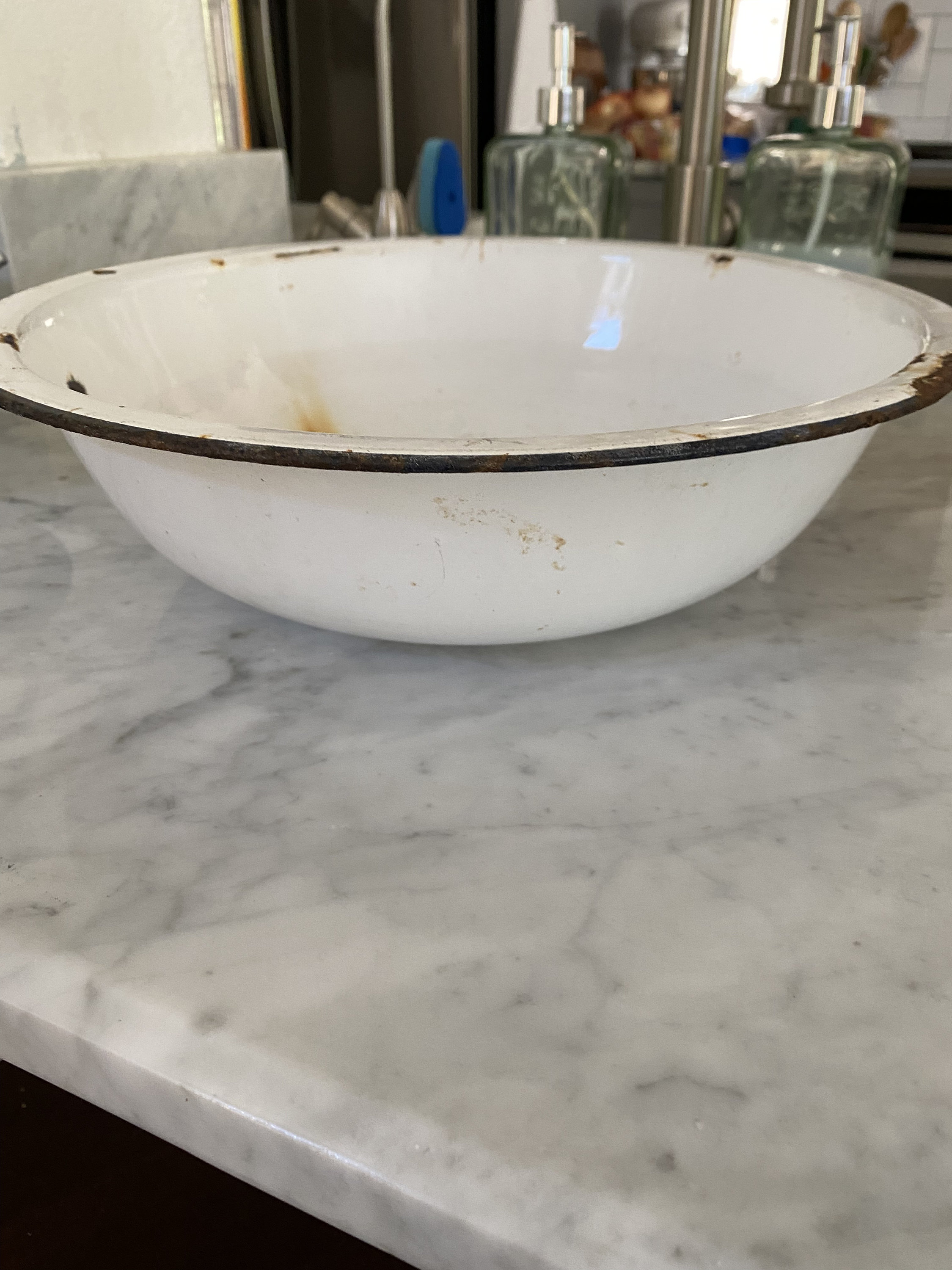 Vintage Enamelware Basin - Etsy
