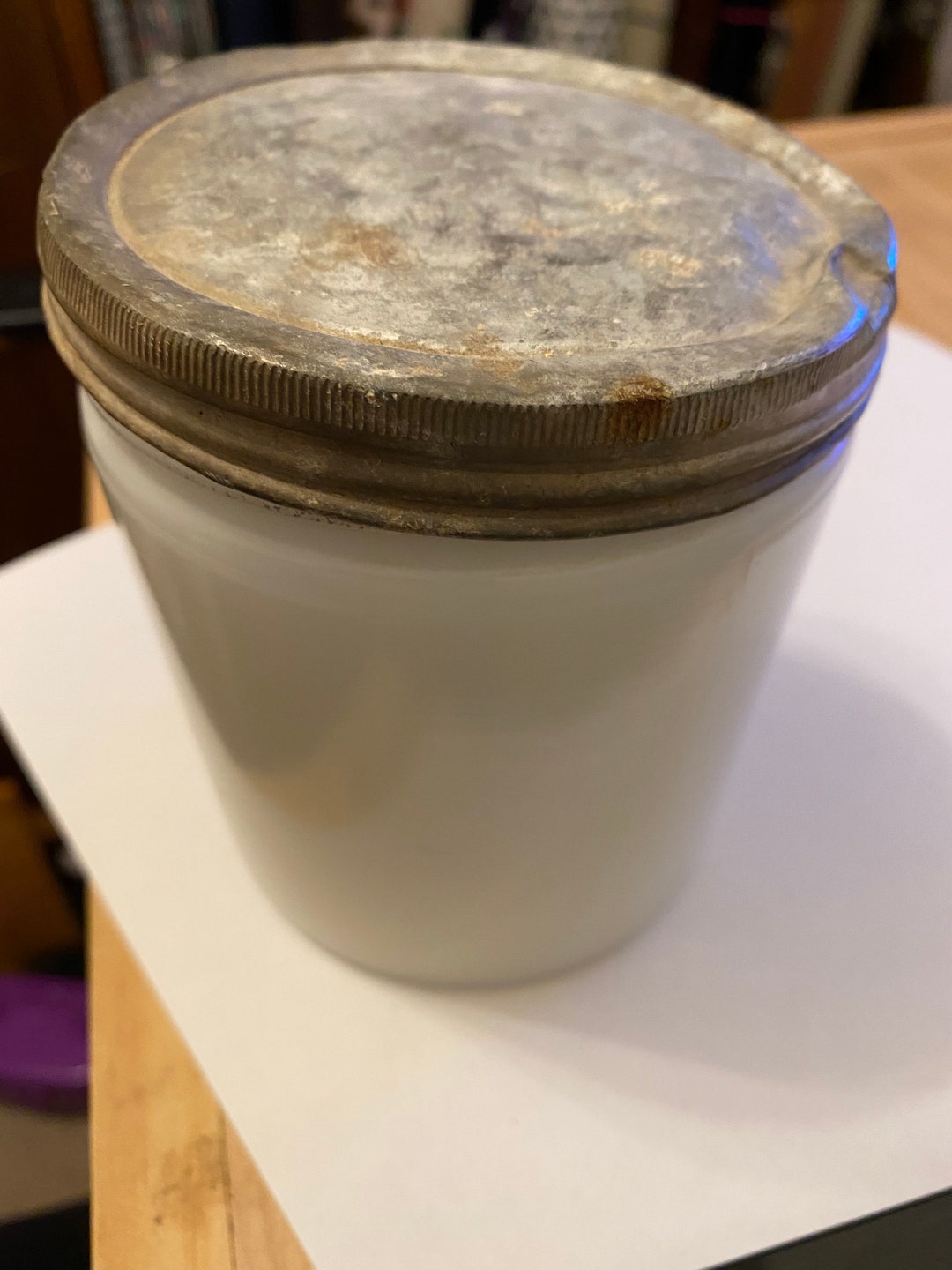 Large Milk Glass Ponds Cream Jar - Etsy