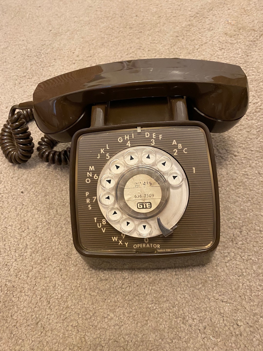 Brown Rotary Telephone - Etsy