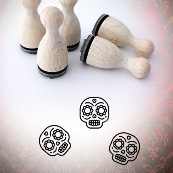 Skull Rubber Stamp - Etsy
