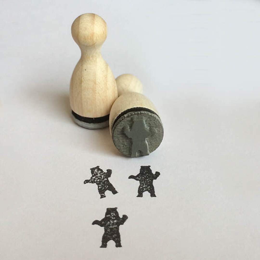 Mini-stamp Bear - Etsy