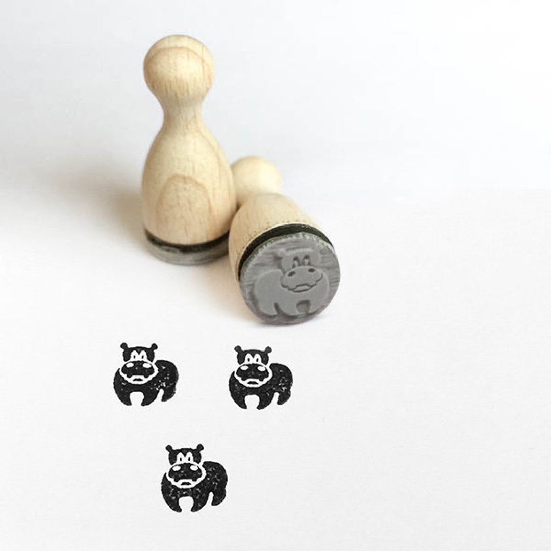 Hippo Mini Stamp - Etsy