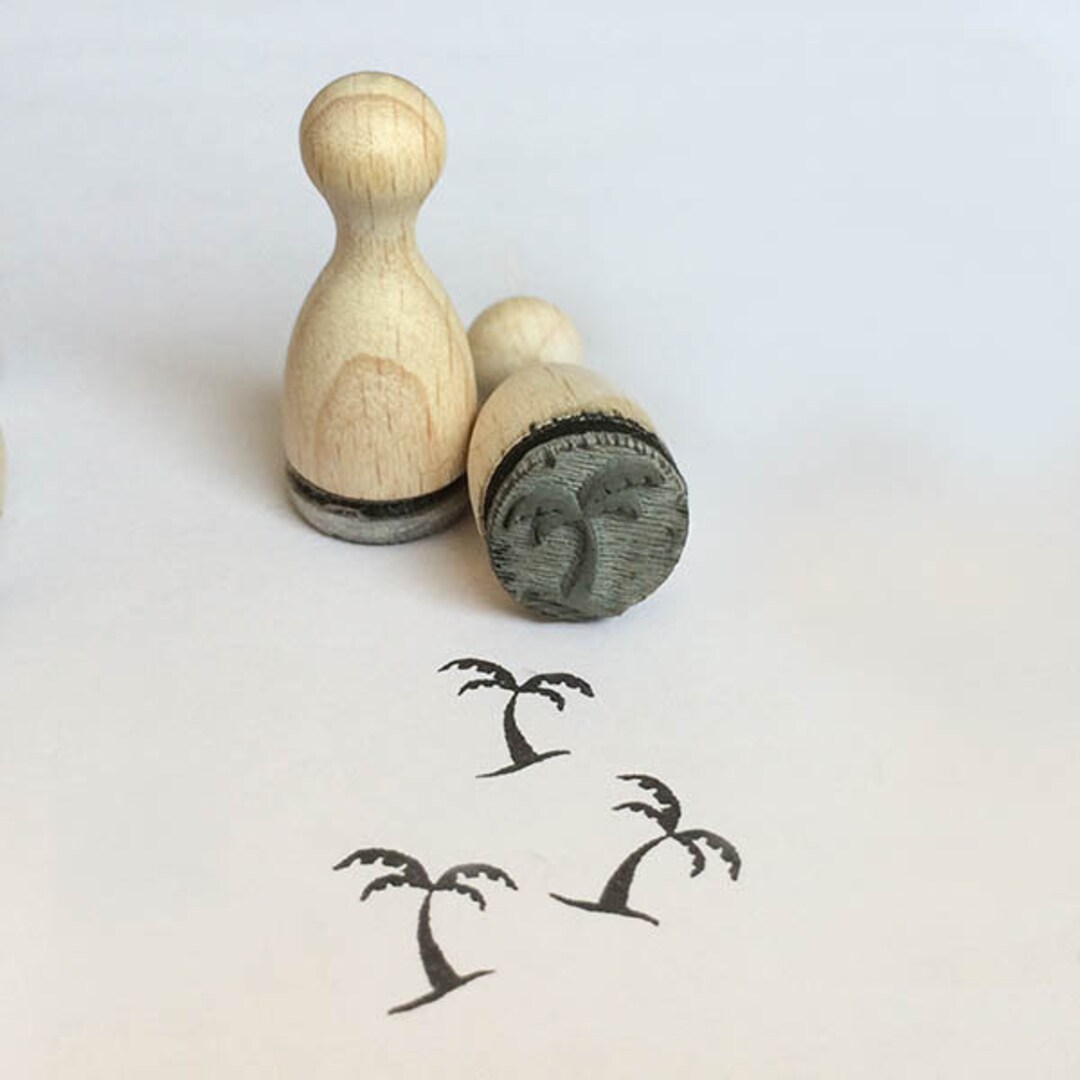 Palm on the Beach Mini Stamp Mini Stamp - Etsy