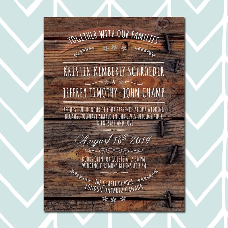 Printable Rustic Wedding Invitation - Etsy