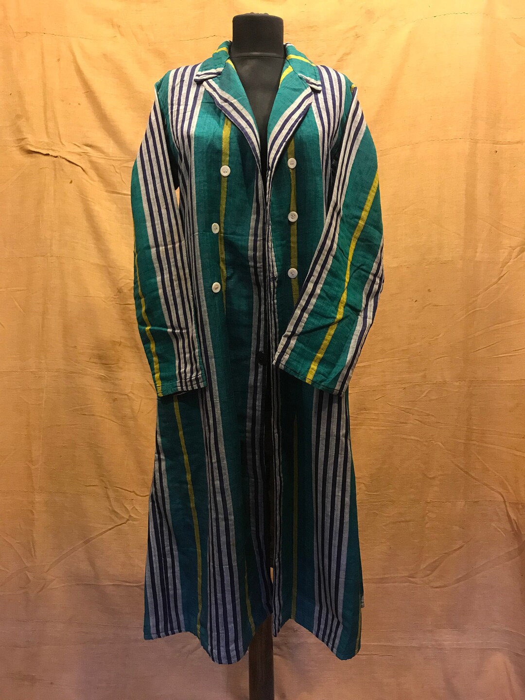 Vintage Robe Chapan, Hand Weaving Colored Coat, Woman Robe, Ethnic ...