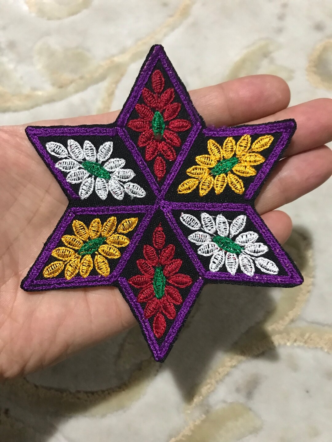 10-pieces Turkmen Star Patch Appliqués Accessories, Clothing Patch, Bag ...