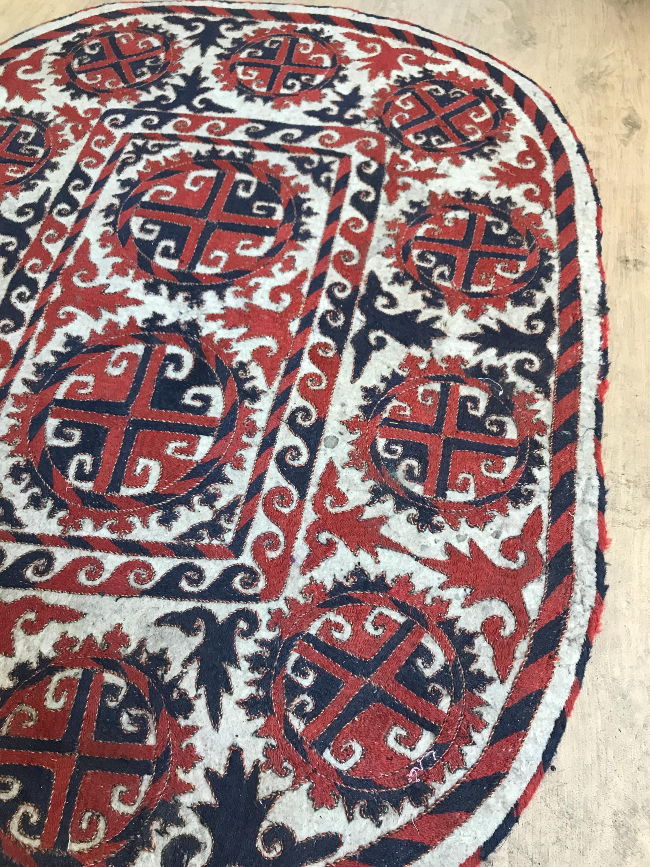 Vintage Turkmen Ethnic Felt Cover Handmade Tribal Unique Felt ...