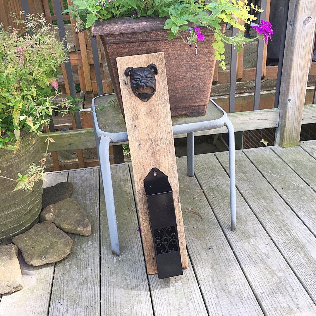 Pit Bull Beer Bottle Opener: Rustic Reclaimed Barnwood Cap Catcher - Etsy