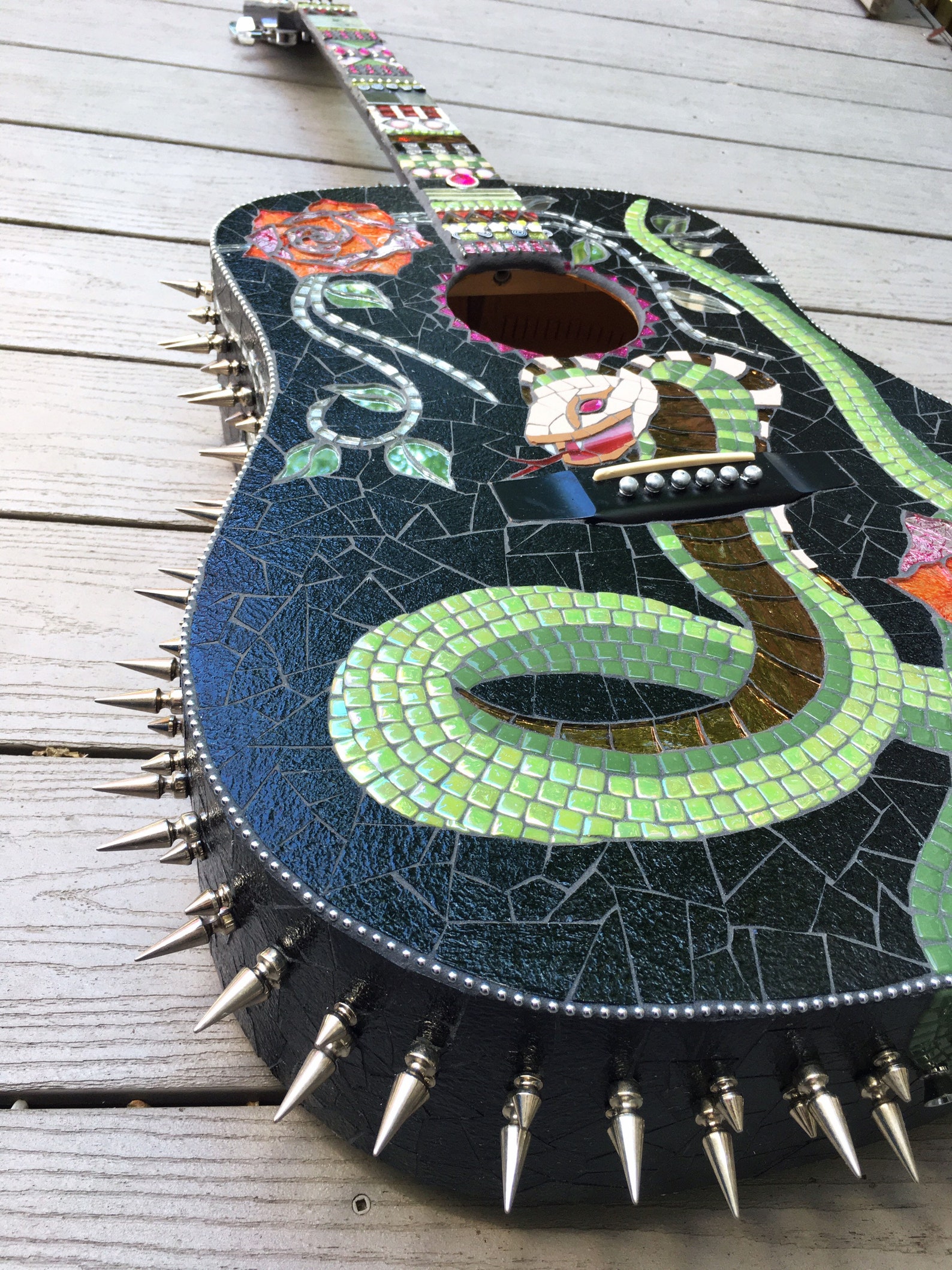 Glass Mosaic Guitar Steampunk Art/decorative Musical Instrument - Etsy