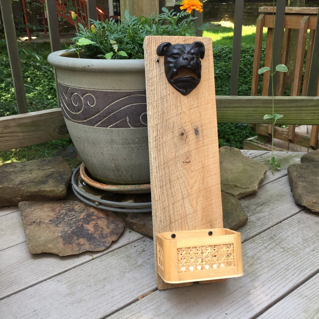 Pit Bull Beer Bottle Opener: Rustic Reclaimed Barnwood Cap Catcher - Etsy