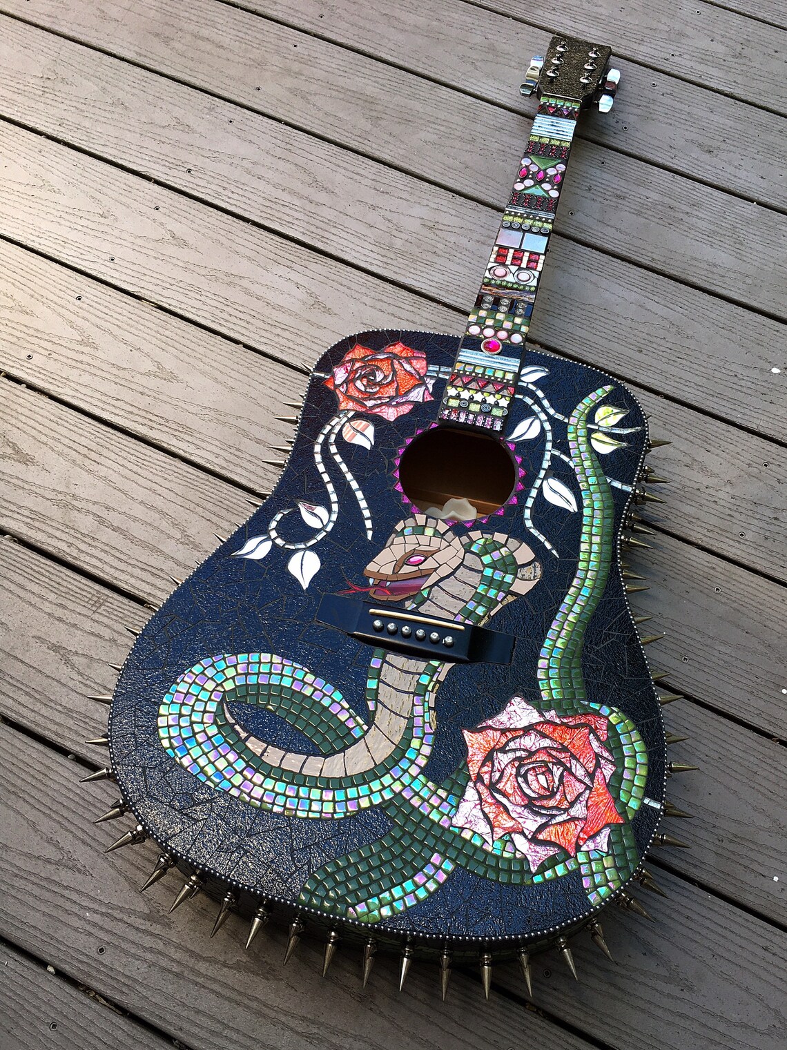 Glass Mosaic Guitar Steampunk Art/decorative Musical Instrument - Etsy