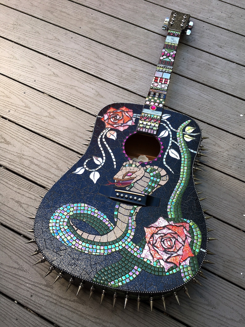 Glass Mosaic Guitar Steampunk Art/decorative Musical Instrument - Etsy
