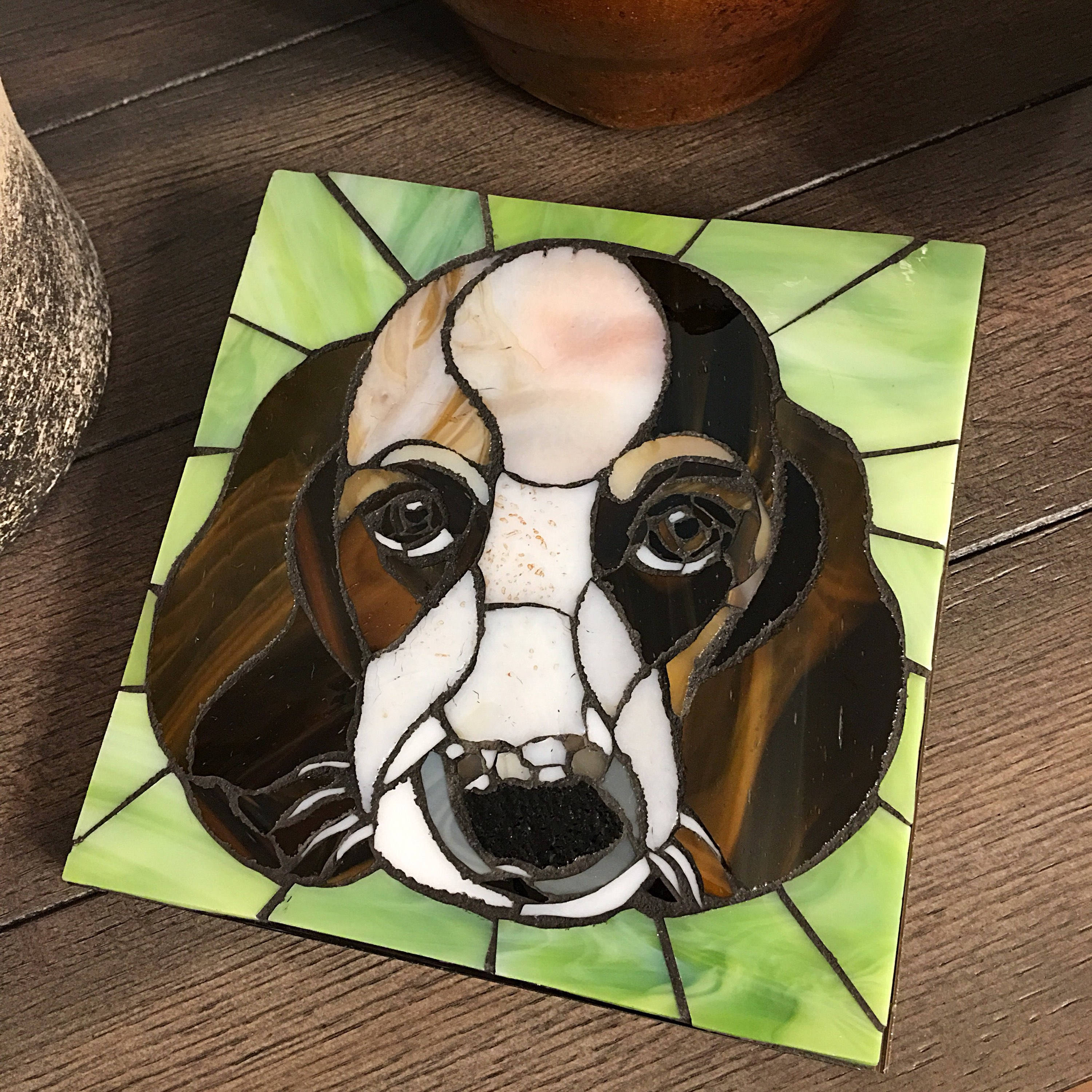 Retrato de cachorro de Beagle Arte de perro de mosaico Obras de arte ...