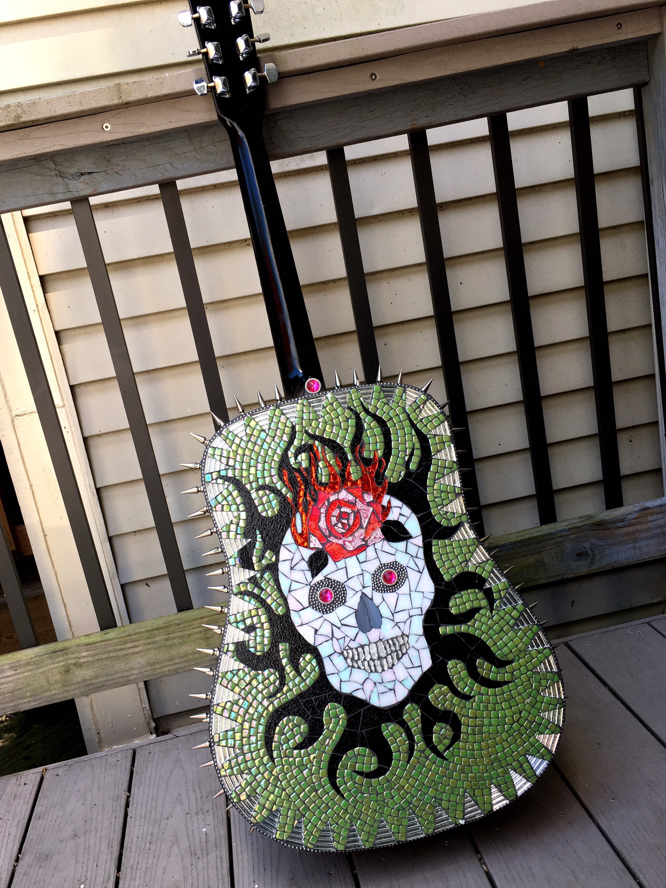 Glass Mosaic Guitar Steampunk Art/decorative Musical Instrument - Etsy