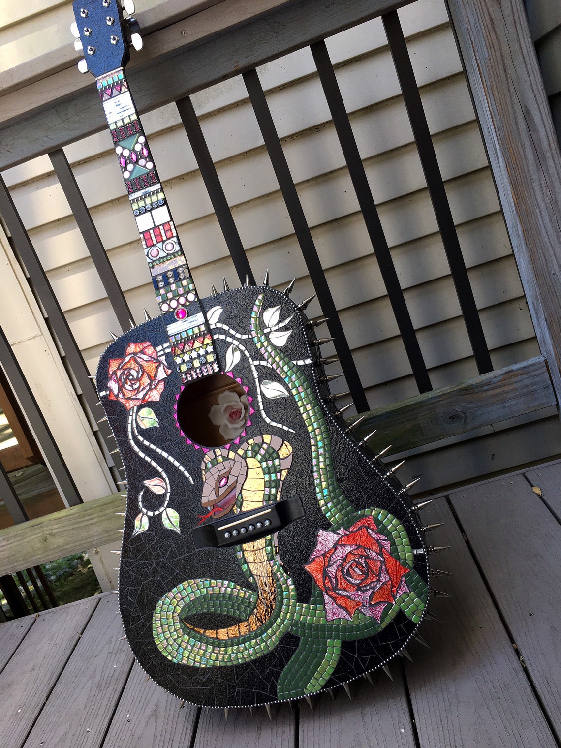 Glass Mosaic Guitar Steampunk Art/decorative Musical Instrument - Etsy