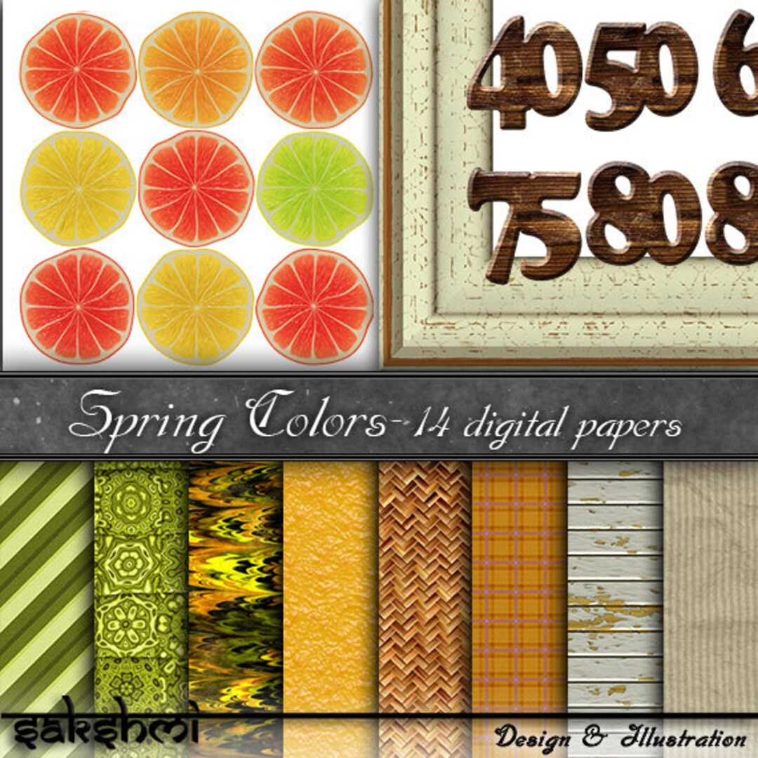 Digital Paper, Spring Colors - Etsy