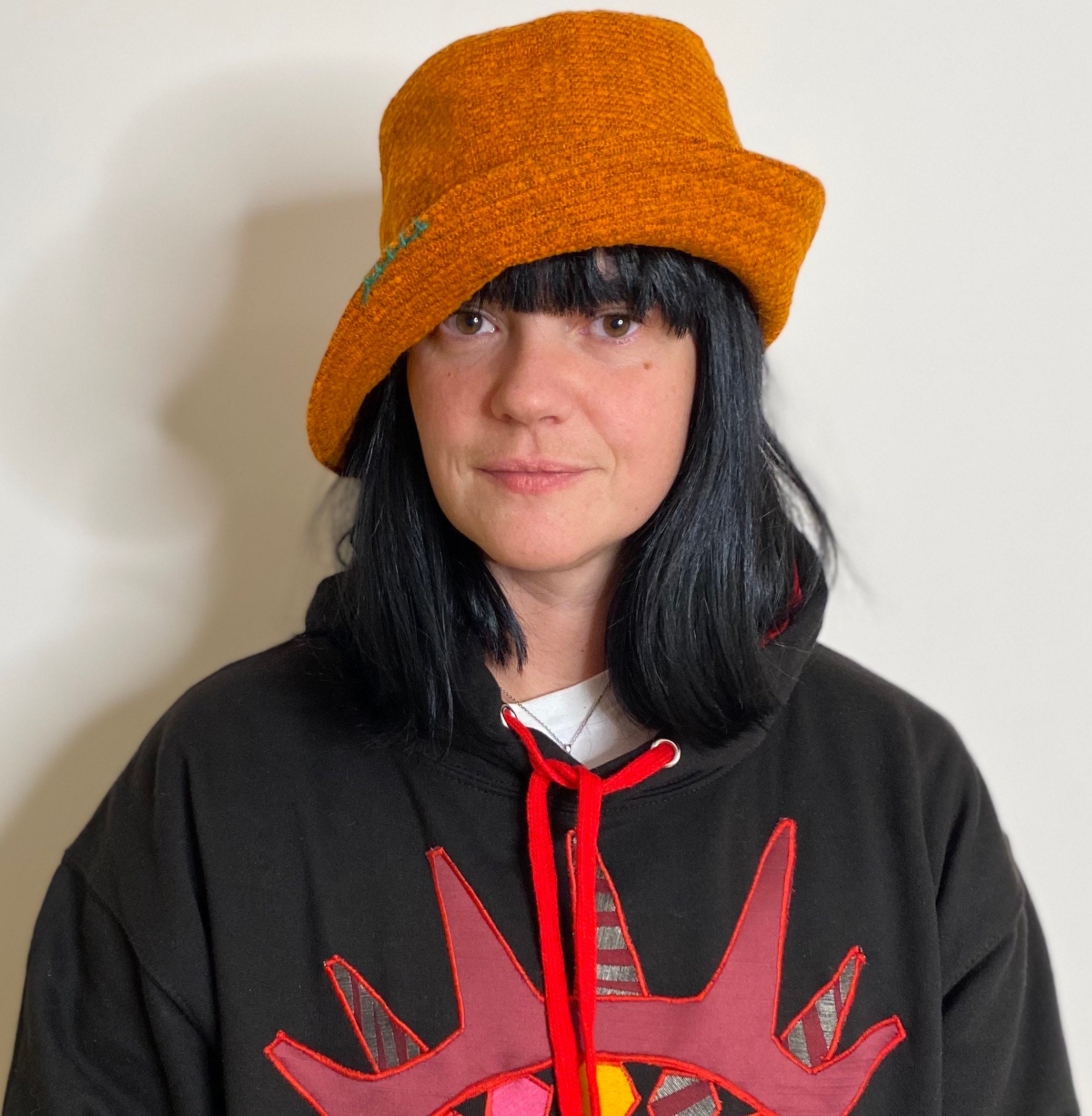 Orange Colour Bucket Hat With Wide Brim Unisex Headwear Edgy - Etsy