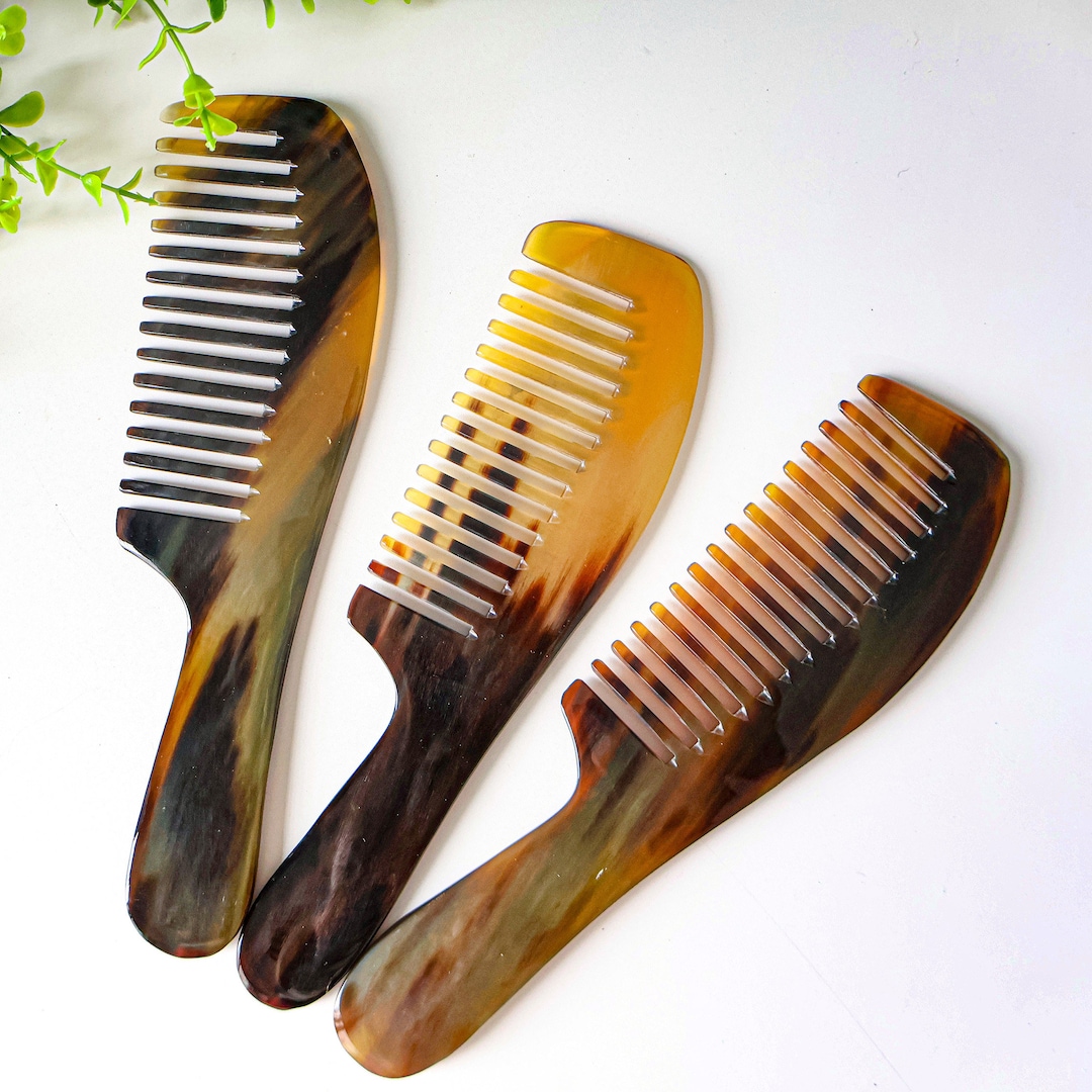 Original Natural Buffalo Horn Comb, Ox Horn Hair Comb for Anti-static ...