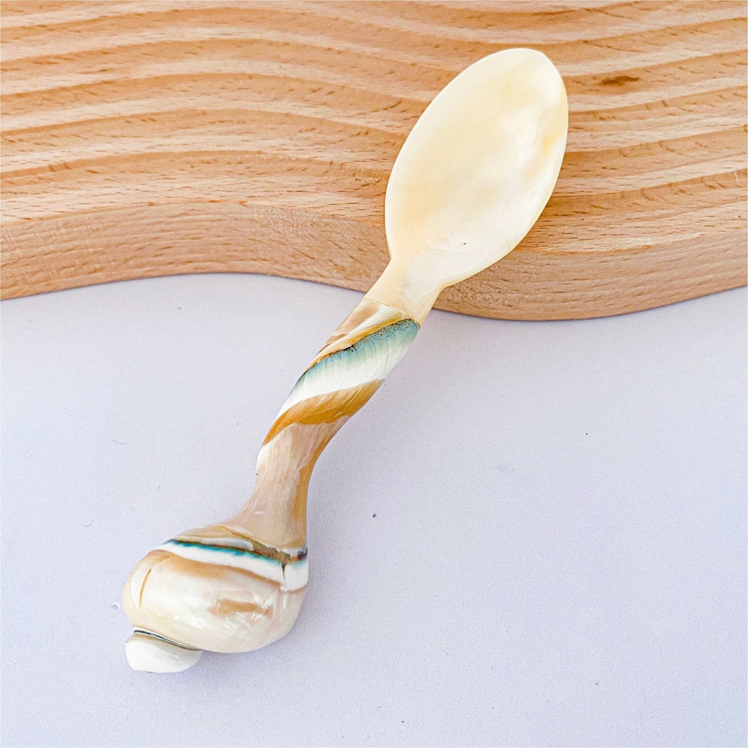 Personalized Mother of Pearl Spoon Shell Utensil Oyster - Etsy