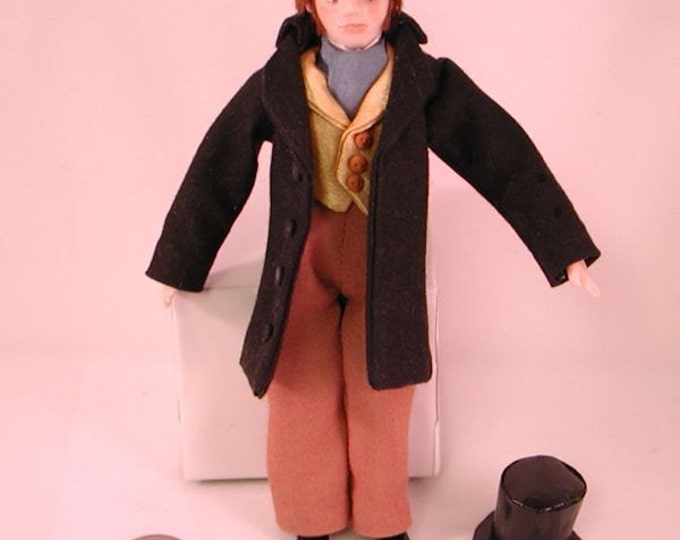 Elliott Posable Victorian Man Doll Black Frock Coat Gold - Etsy