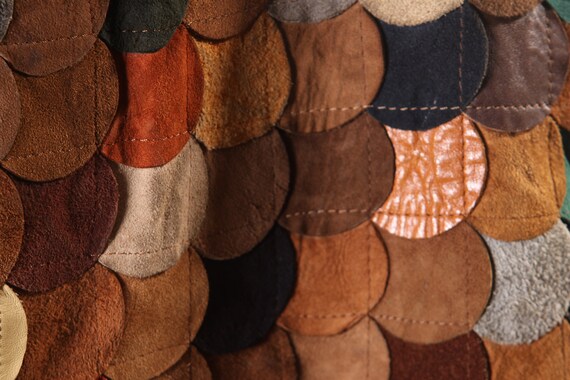 1960s 1970s Multi-Colored Earth Tone Leather Fish Sca… - Gem