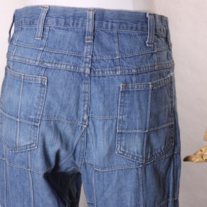 1970s Blue Denim Window Pane Bell Bottom Flare Jeans by Sears M - Etsy