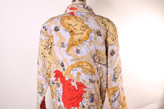 1980s 1990s Multi-Colored Novelty World Map Long Slee… - Gem