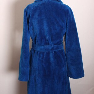 1970s Blue Fuzzy Faux Fur Look Long Sleeve Full Length Robe -M-L - Etsy