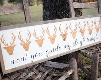 Reindeer sign | Etsy