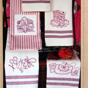 The Redwork Kitchen by Robin Kingsley and Bird Brain Designs Redwork Embroidery Pattern Packet ...