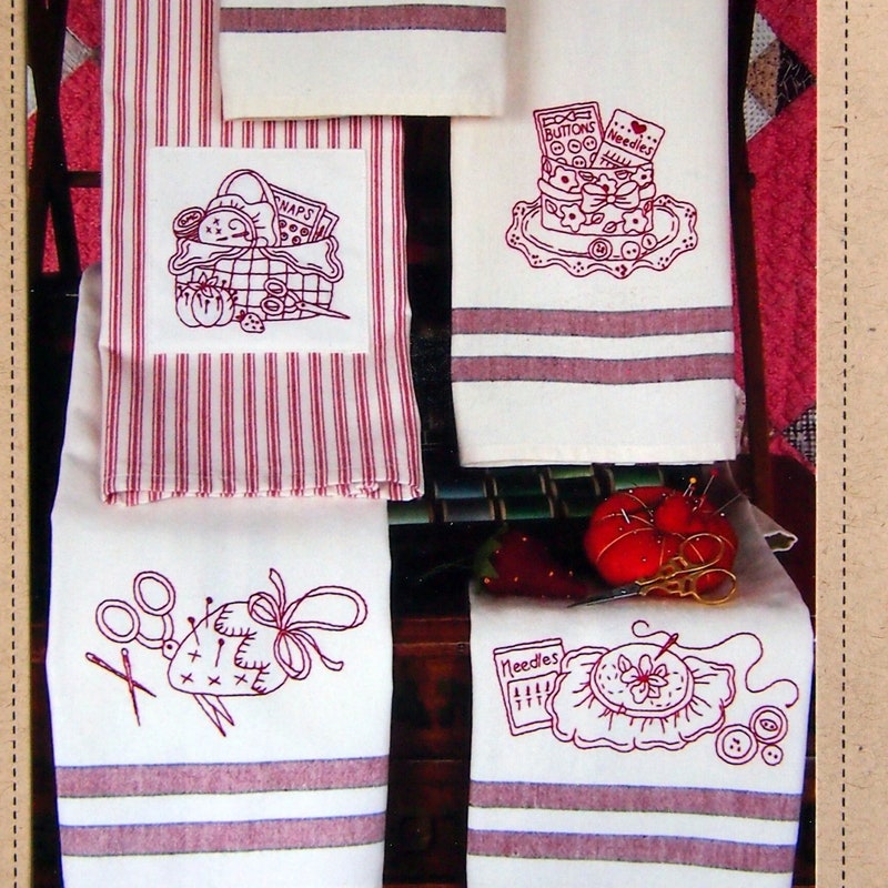 Redwork Embroidery - Etsy