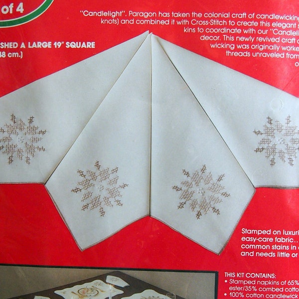 Cross Stitch Stamped Napkins - Etsy