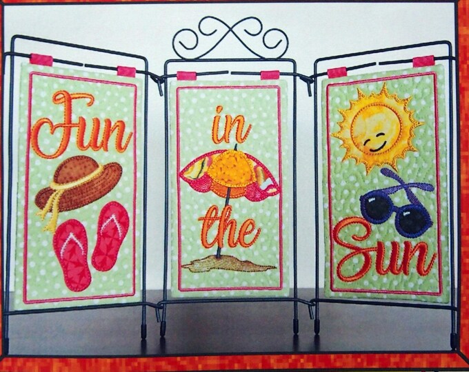 Fun in the Sun Table Top Display by Janine Babich Design Machine Embroidery Quilt Pattern Packet ...