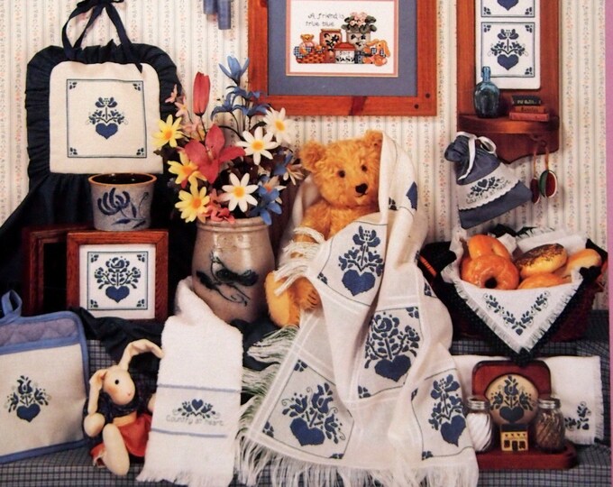 True Blue by Lynn Waters Busa Vintage Cross Stitch Pattern Leaflet 1989 ...
