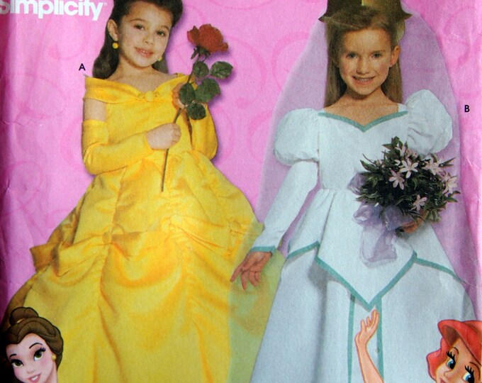 Child's Belle and Ariel Costumes Size 3, 4, 5, 6, 7, 8 Simplicity 9902 ...