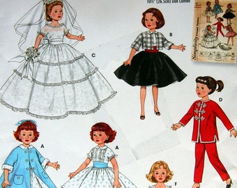 15-inch Doll, Clothes and 6-1/2-inch Cat or Bear Simplicity 2809 Uncut ...