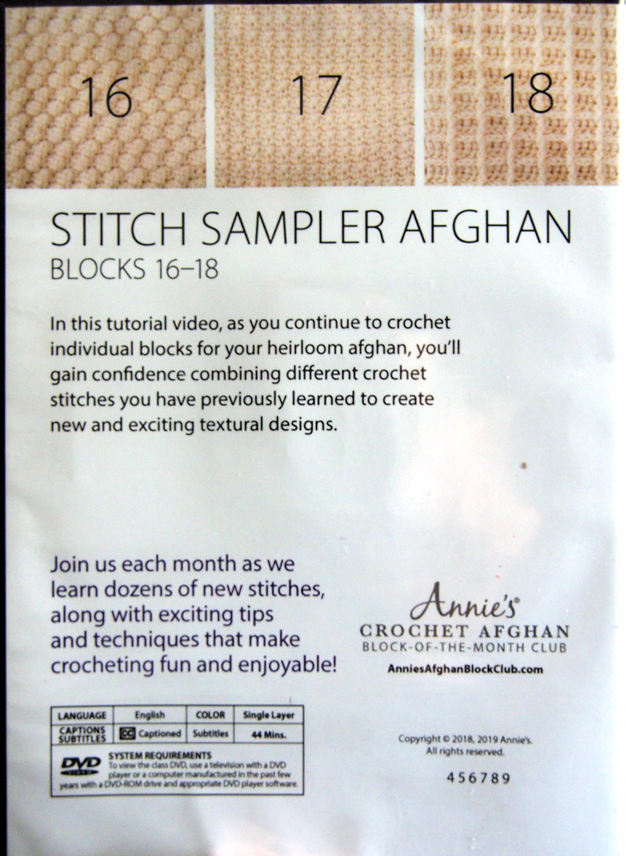 Blocks 16-18 (with DVD Tutorial) - Stitch Sampler Afghan by Annie's ...