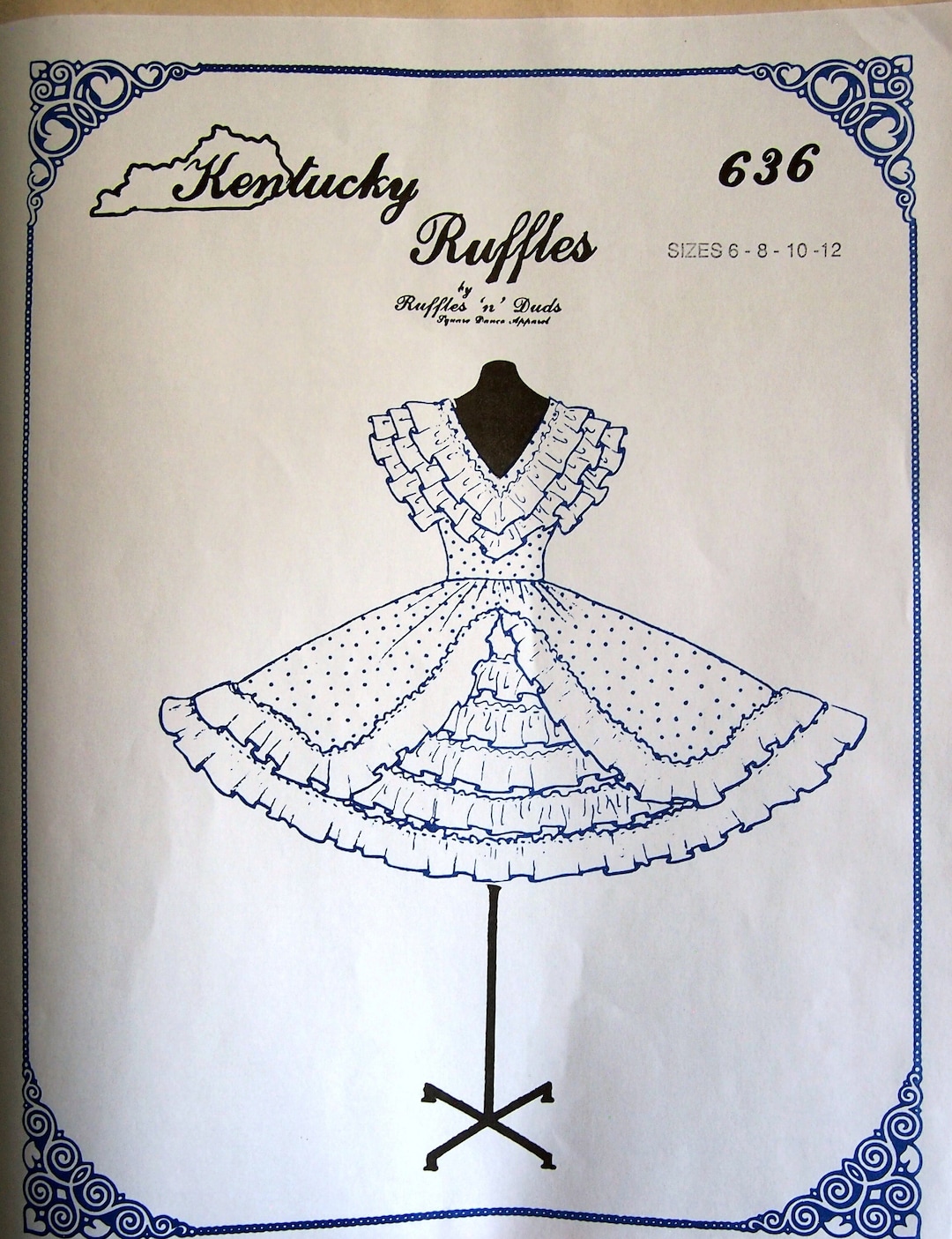 Kentucky Ruffles 636 Sizes 6, 8, 10, 12 Vintage Uncut Sewing Pattern ...