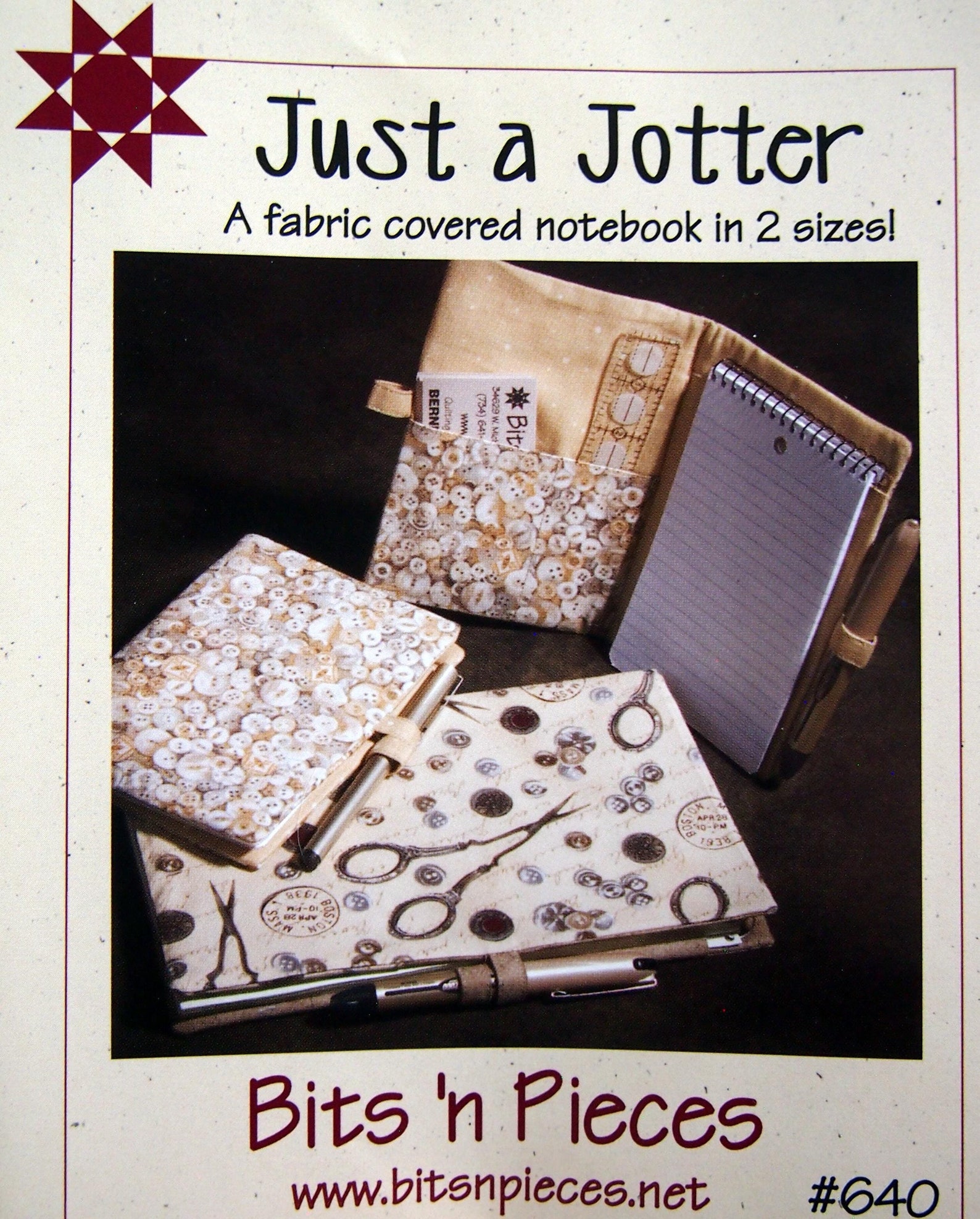 Just A Jotter A Fabric Covered Notebook in 2 Sizes by Bits 'N Pieces ...