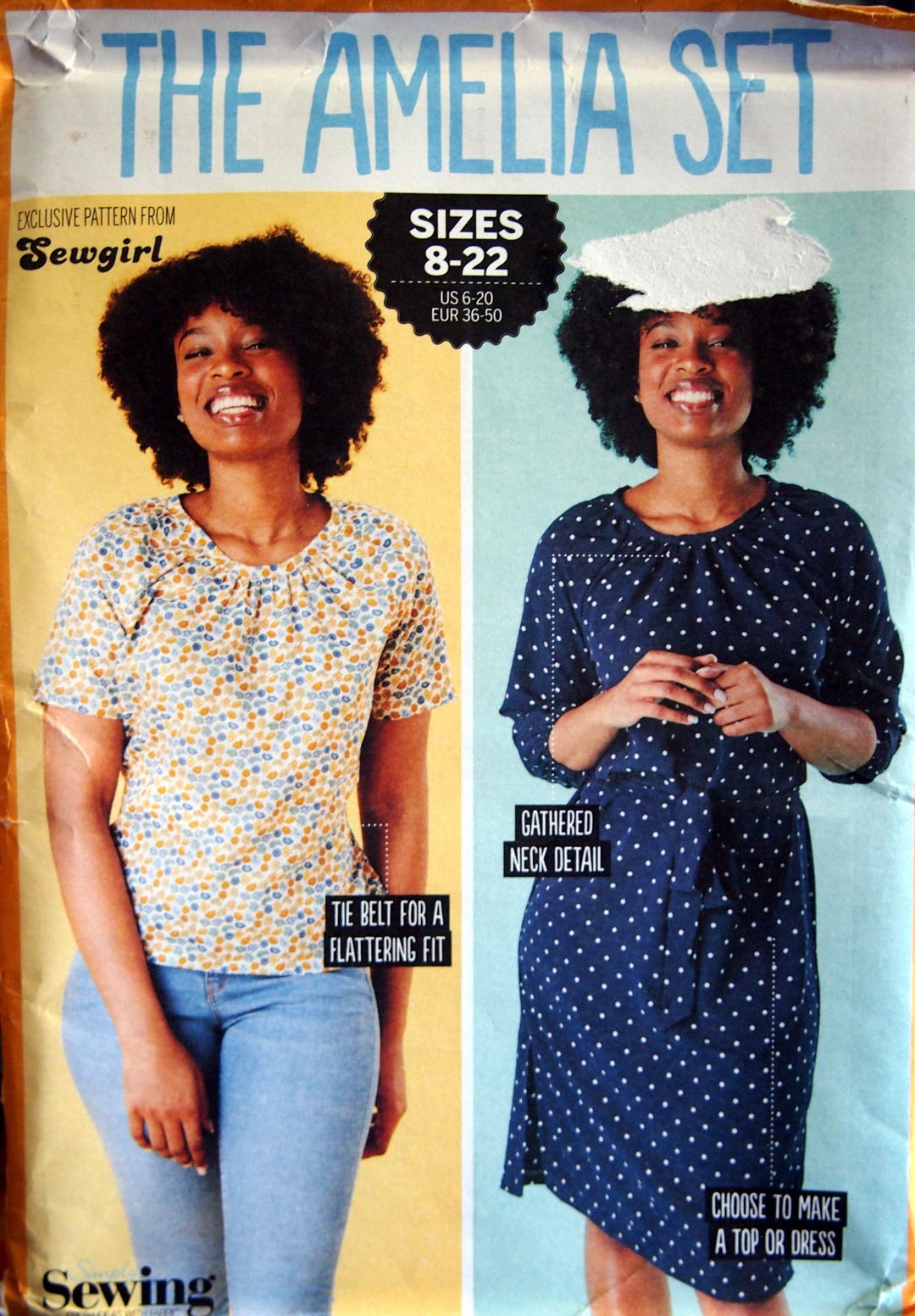 The Amelia Set Size 6 to 20 (UK 8 to 22) Simply Sewing Uncut Sewing ...