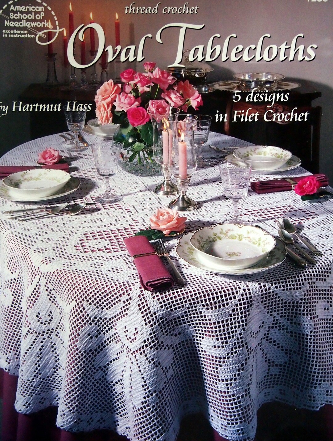 Oval Tablecloths 5 Designs in Filet Crochet by Hartmut Hass Vintage ...