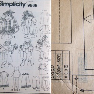21-inch Santa and Clothes Simplicity Crafts 9869 Vintage Uncut Sewing ...