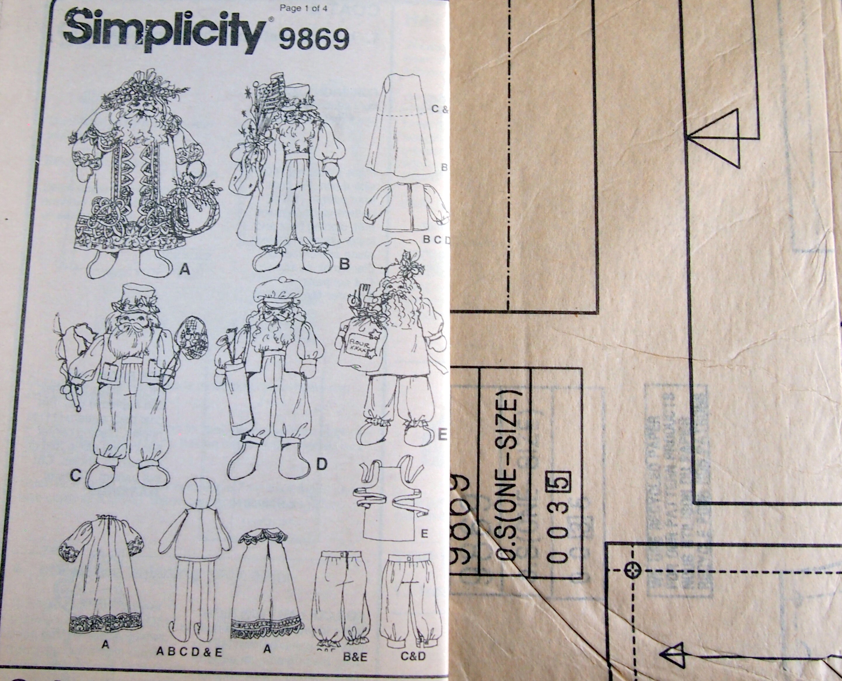 21-Inch Santa And Clothes Simplicity Crafts 9869 Vintage Uncut | Etsy